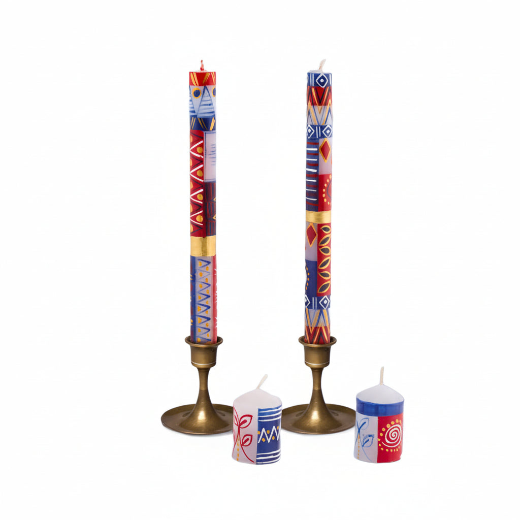 Red, White & Blue Painted Candles | Uno Alla Volta