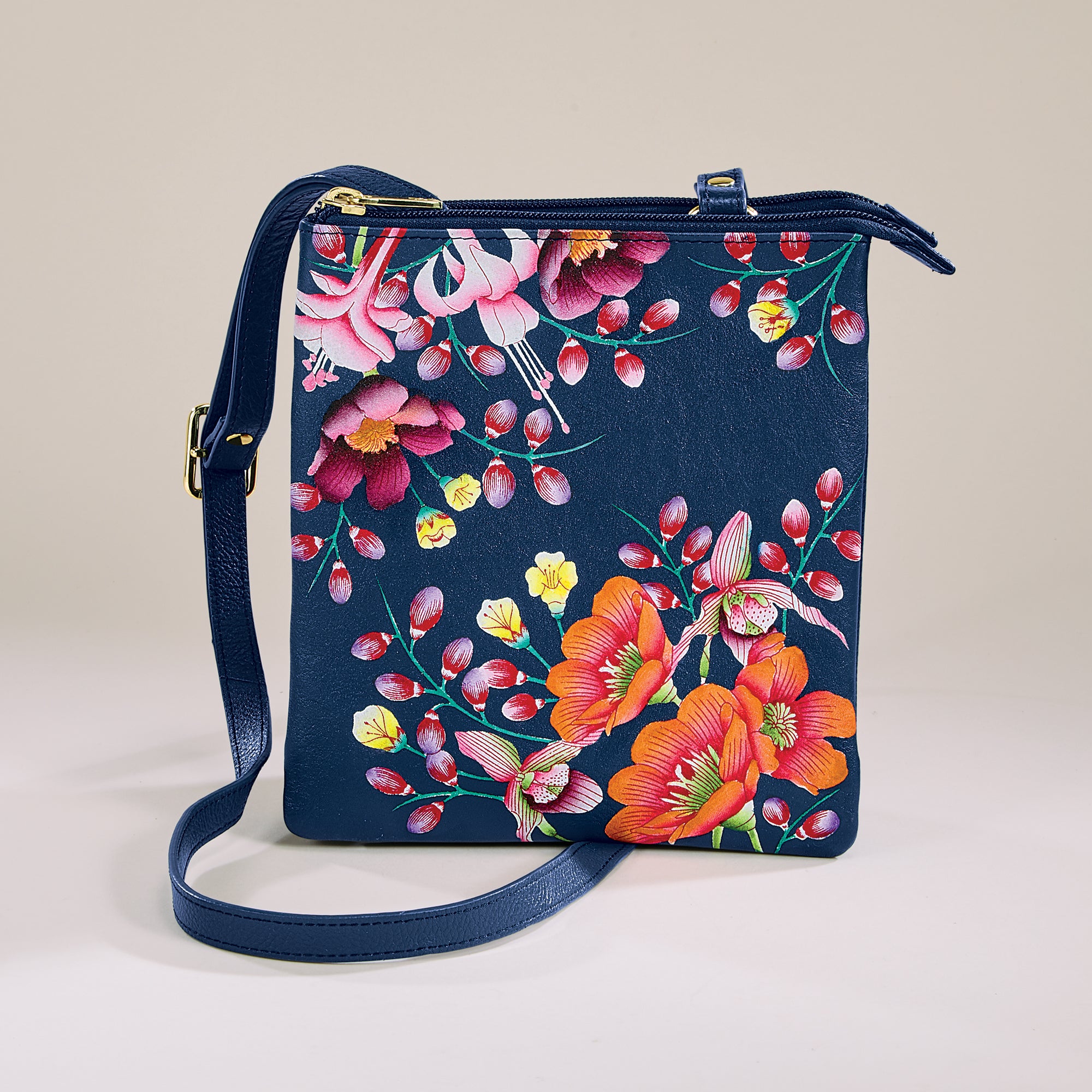 Hand-Painted Moonlight Florals Crossbody | Uno Alla Volta