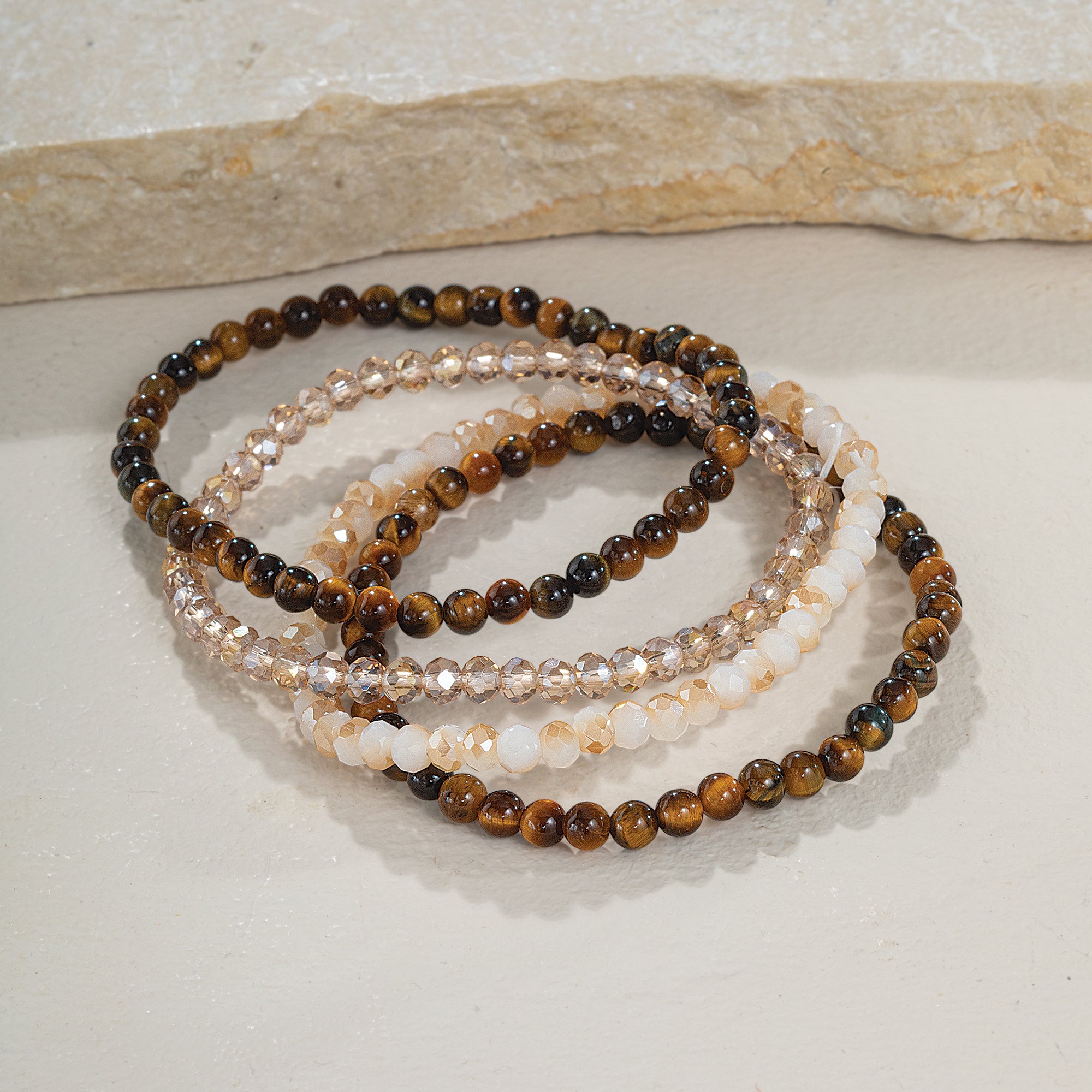 Mod Quad Beaded Bracelets Set Of 4 | Uno Alla Volta