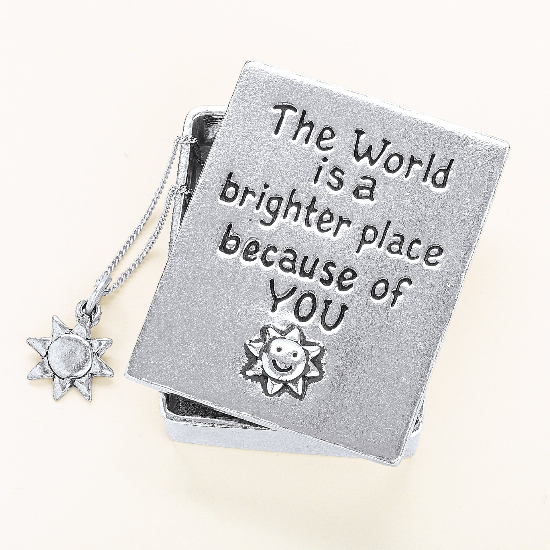 World Is Brighter Pewter Wish Box | Uno Alla Volta