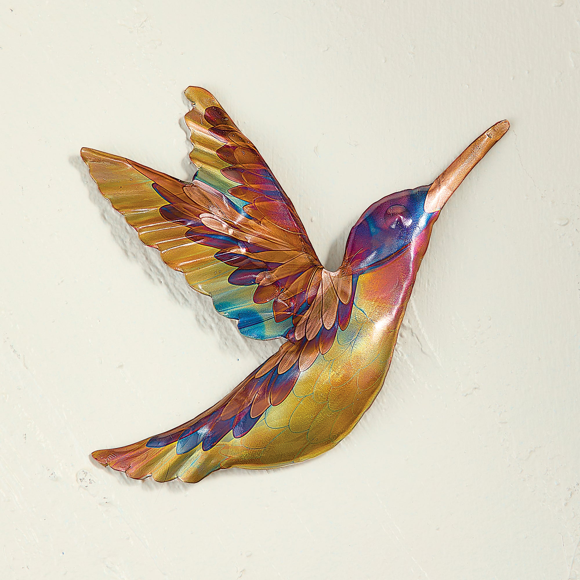 Copper Hummingbird In Flight Wall Sculpture | Uno Alla Volta