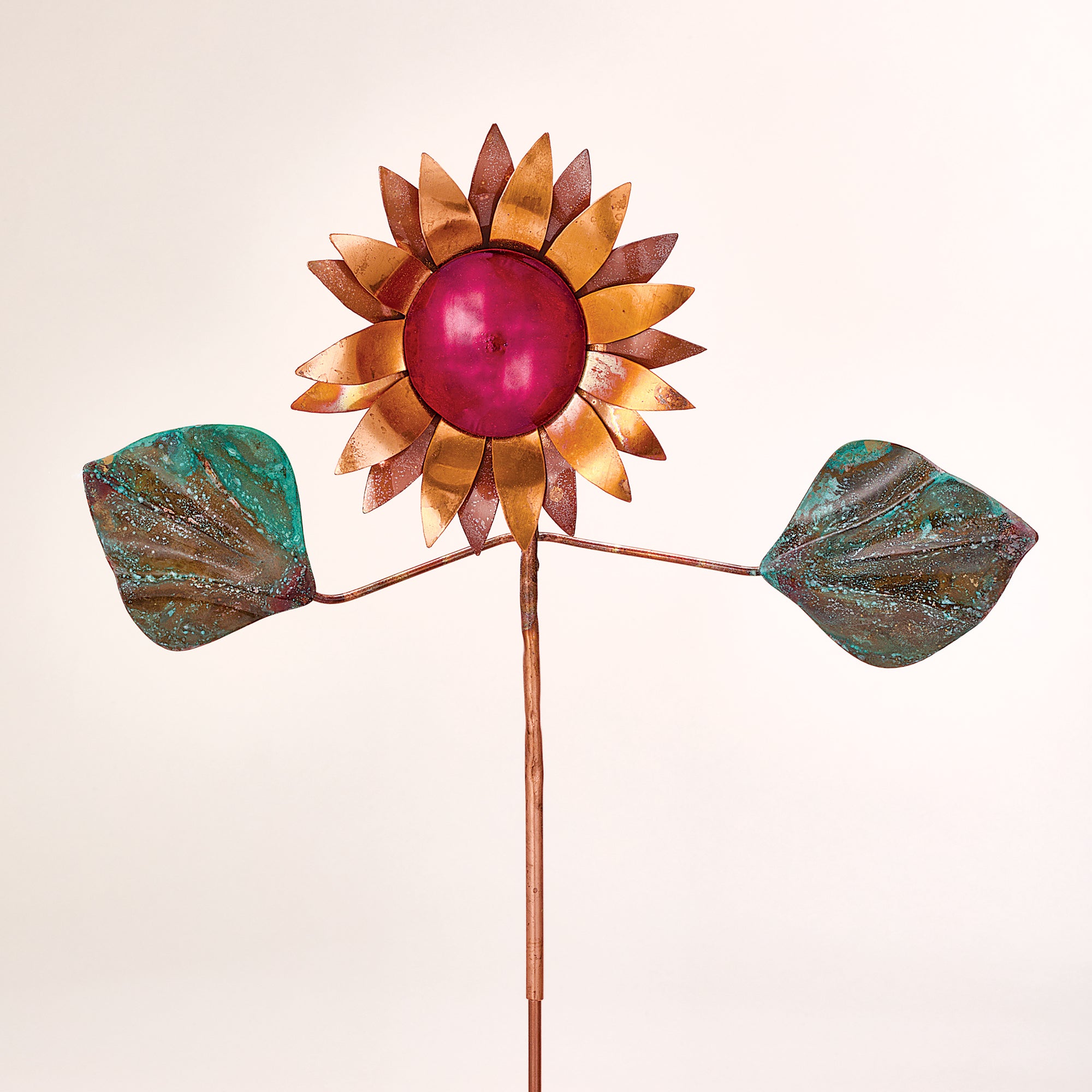 Copper Sunflower Garden Stake | Uno Alla Volta