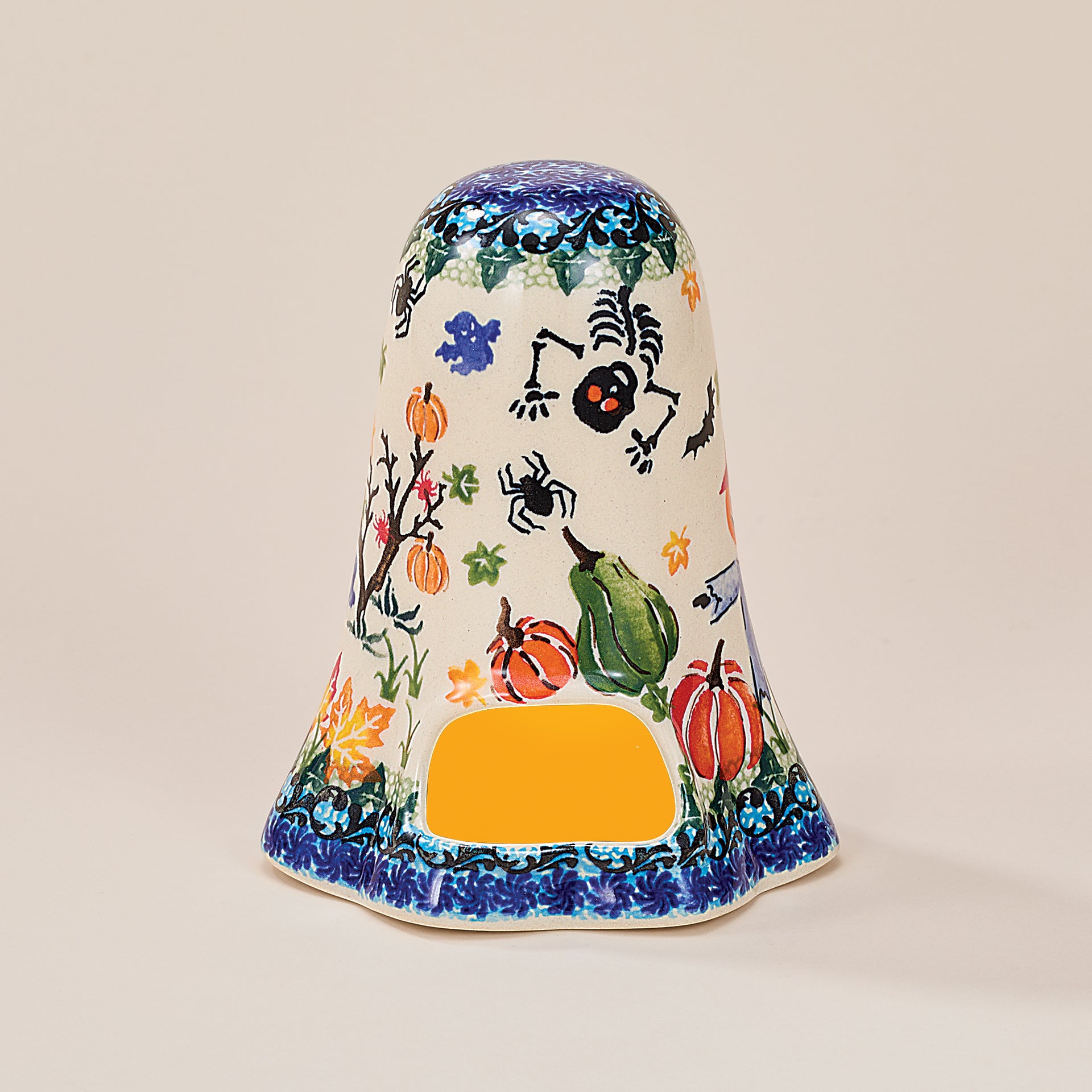 Polish Pottery Magic Moonlight Ghost Luminary | Uno Alla Volta