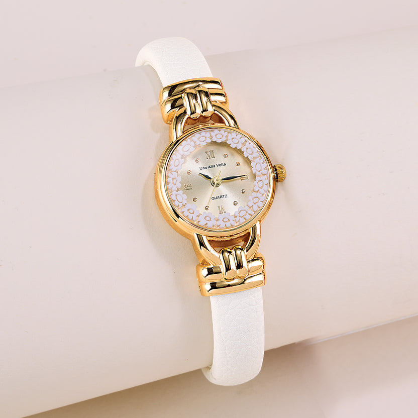 Murano Glass Millefiori White Croco Cuff Watch | Uno Alla Volta