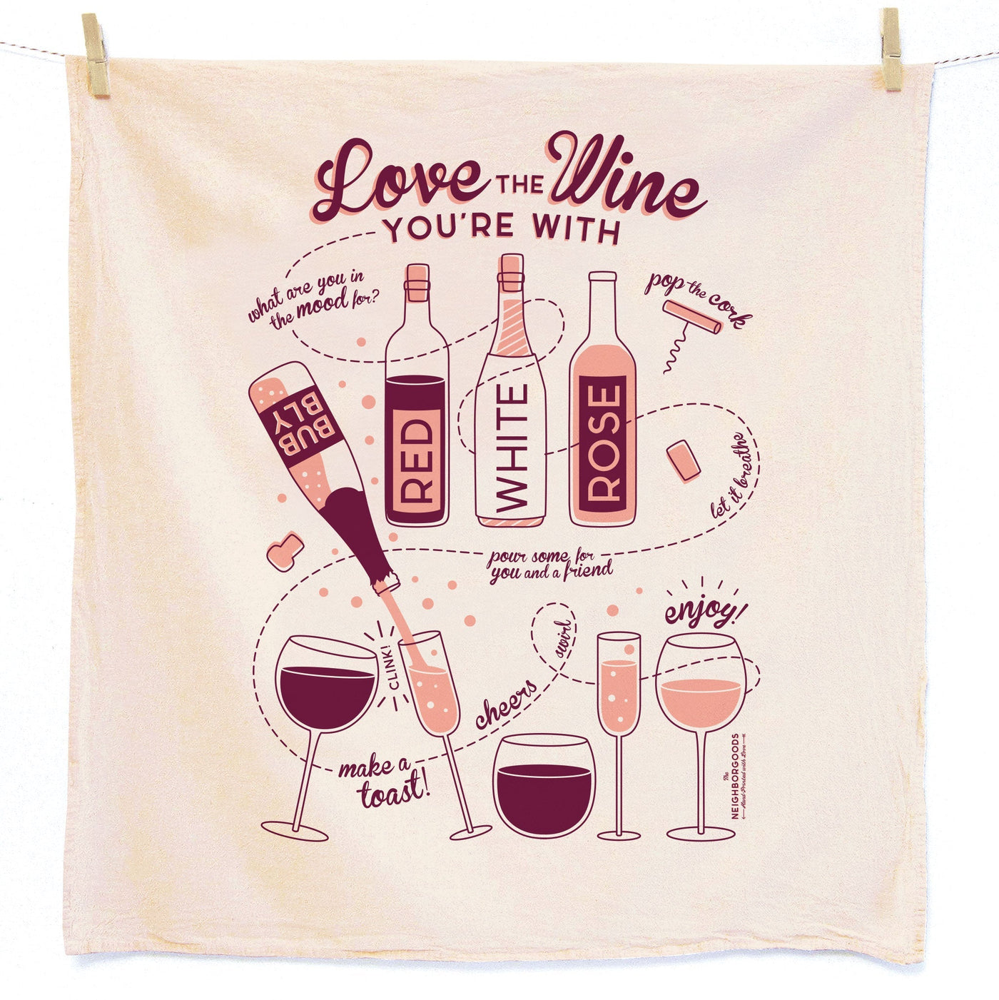 Wine Dish Towel | Uno Alla Volta