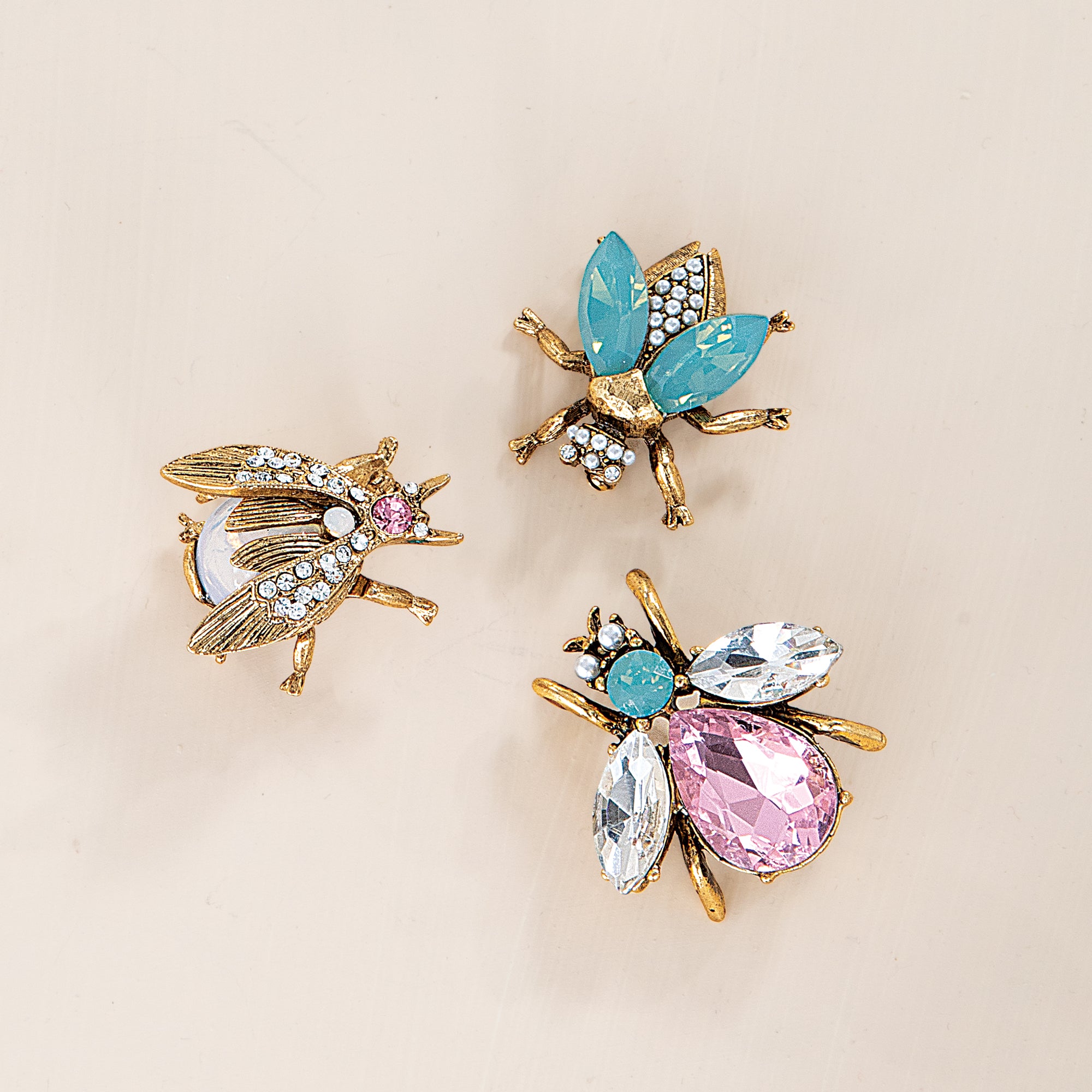 Sparkling Pink & Gold Bee Scatter Pins (Preorder) | Uno Alla Volta