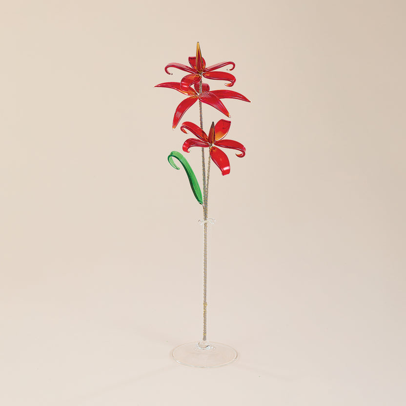 Bohemian Glass Ruby Lily | Uno Alla Volta