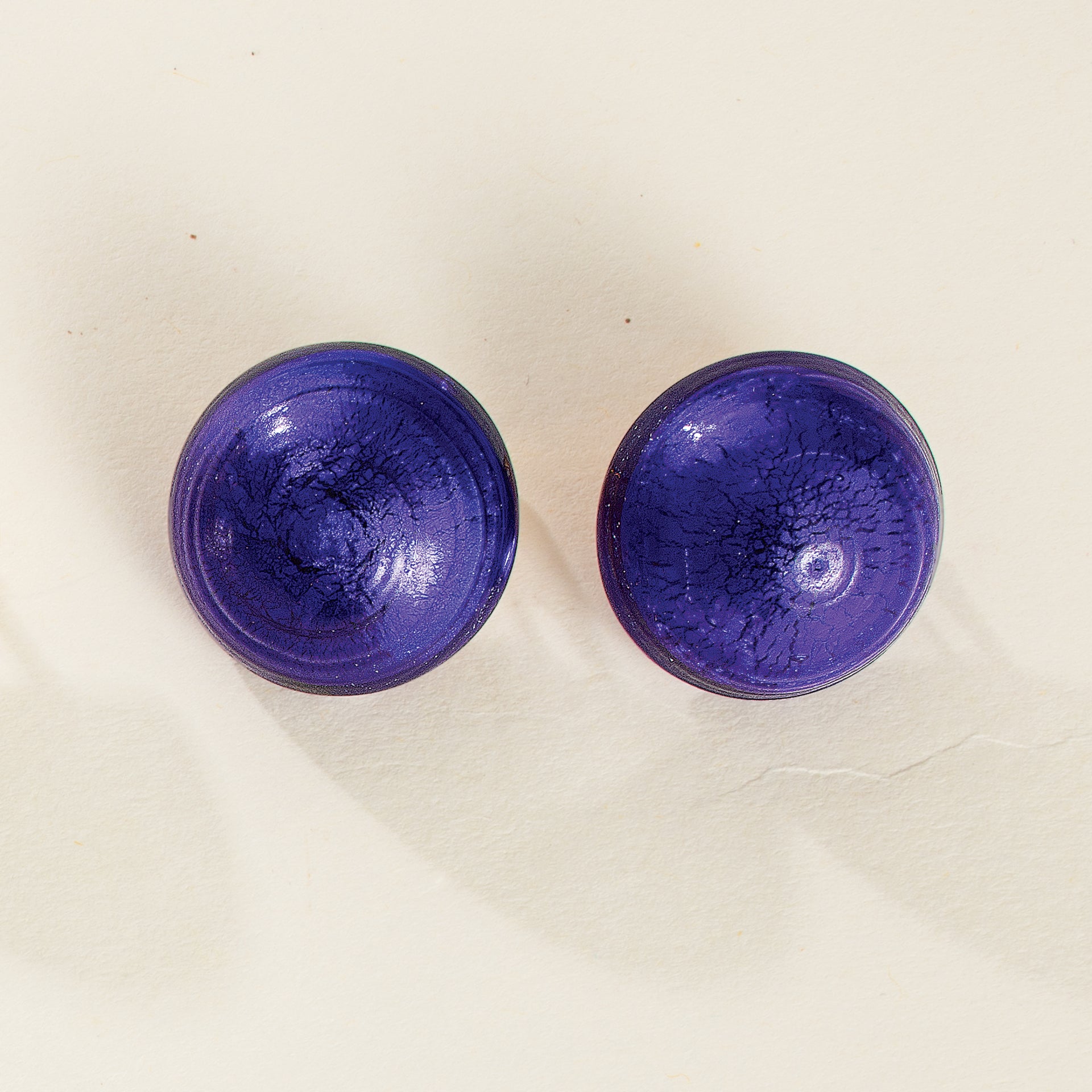 Murano Glass Cobalt Clip-On Button Earrings | Uno Alla Volta