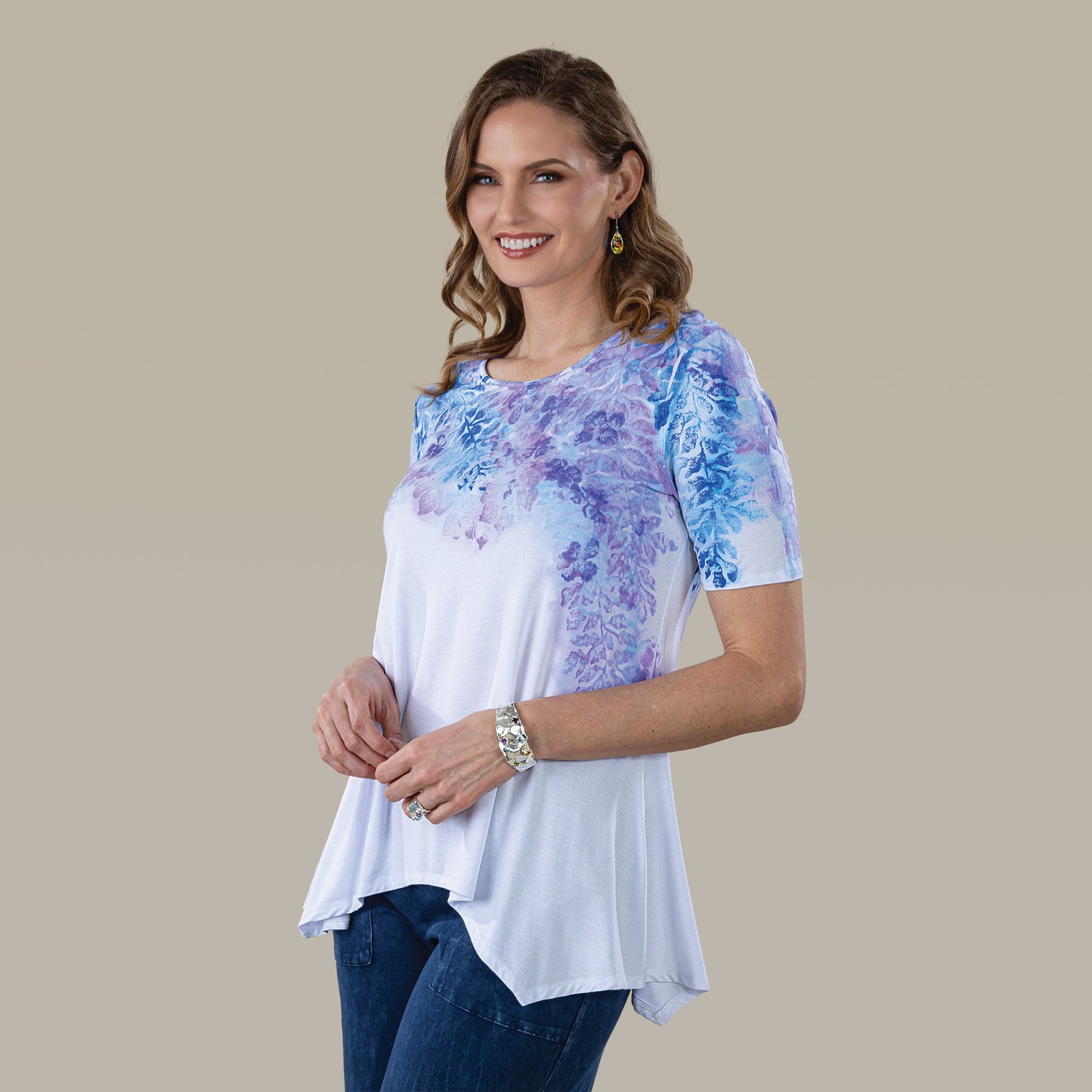 Hand-Painted Hearty Hydrangeas Blouse | Uno Alla Volta