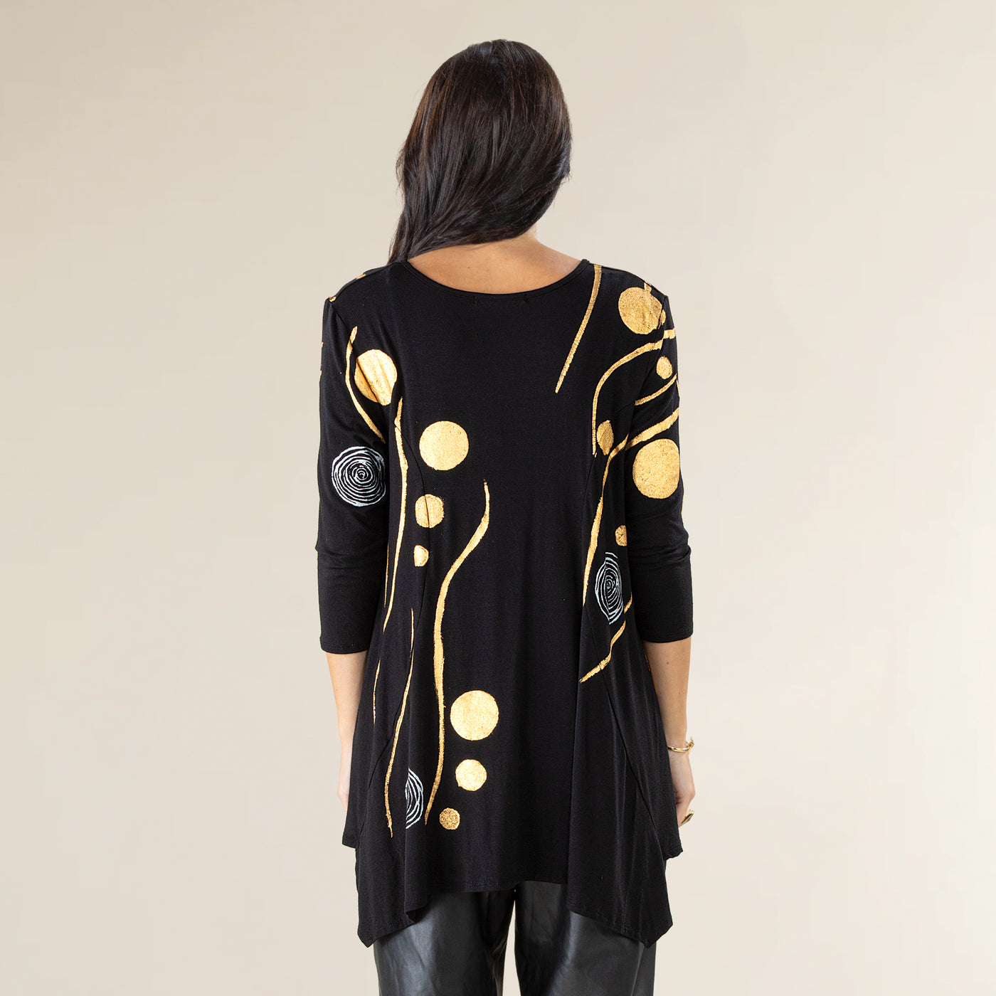 Hand-Painted Shimmering Circles Blouse | Uno Alla Volta
