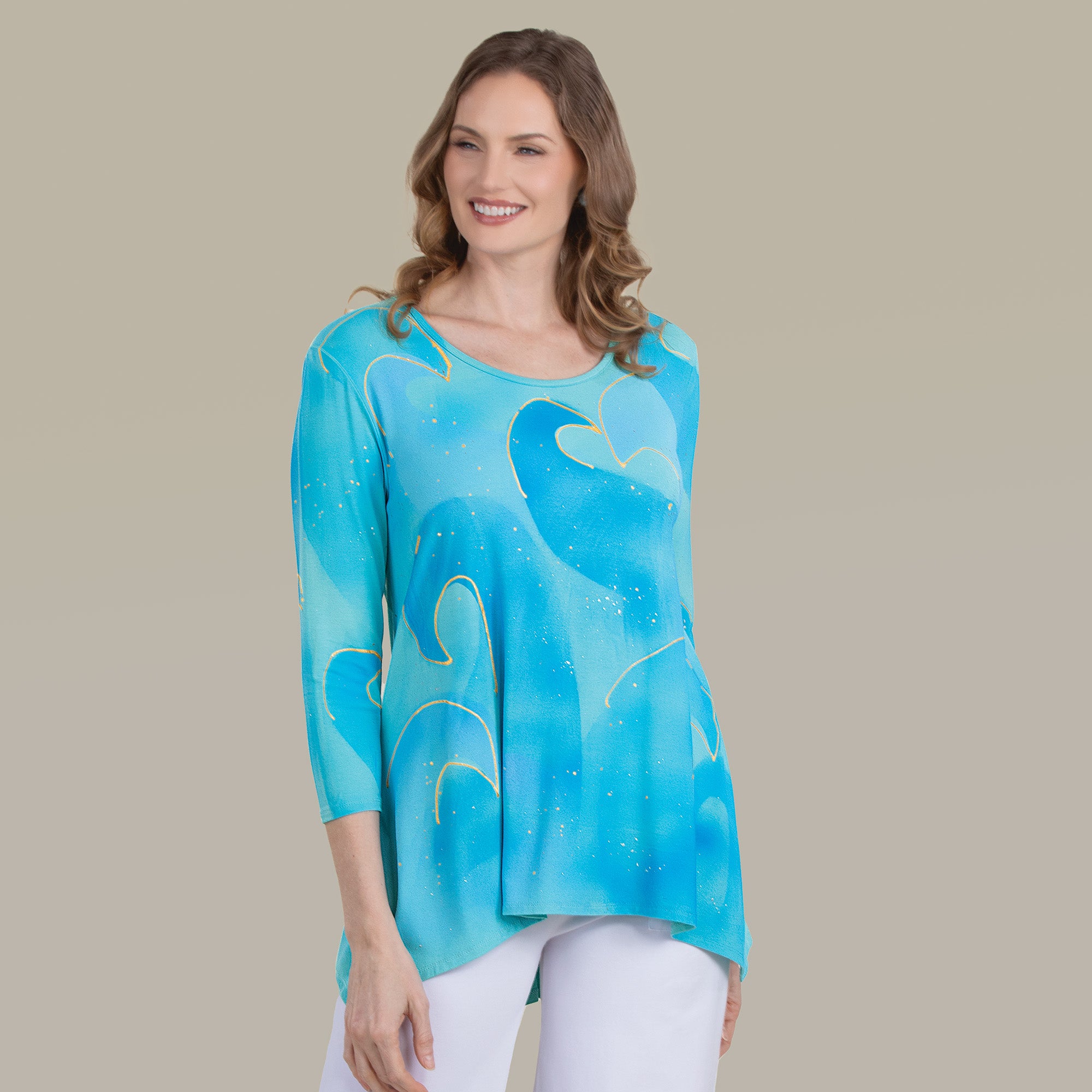 Hand-Painted Glistening Waves Blouse | Uno Alla Volta