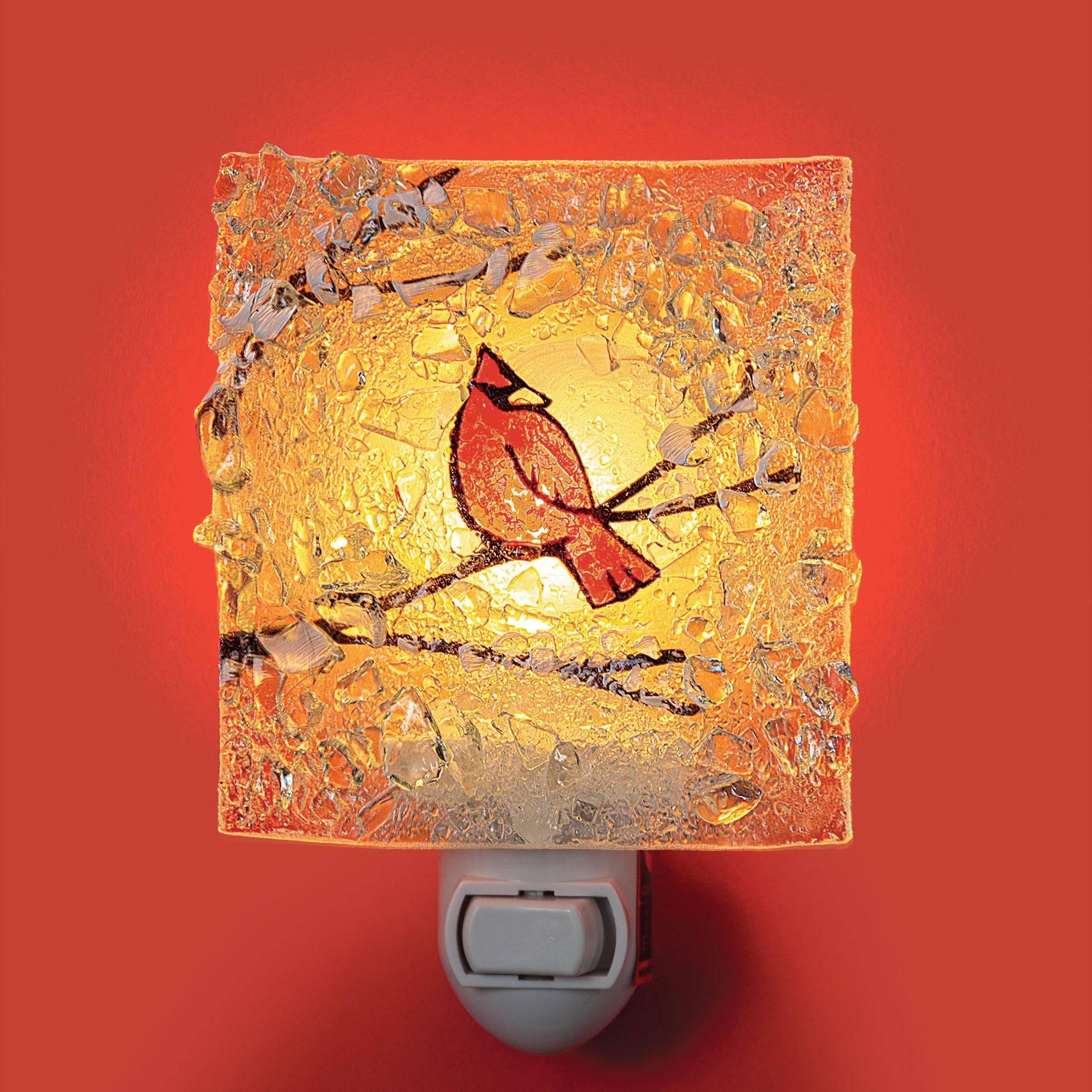 Recycled Glass Cardinal Nightlight | Uno Alla Volta