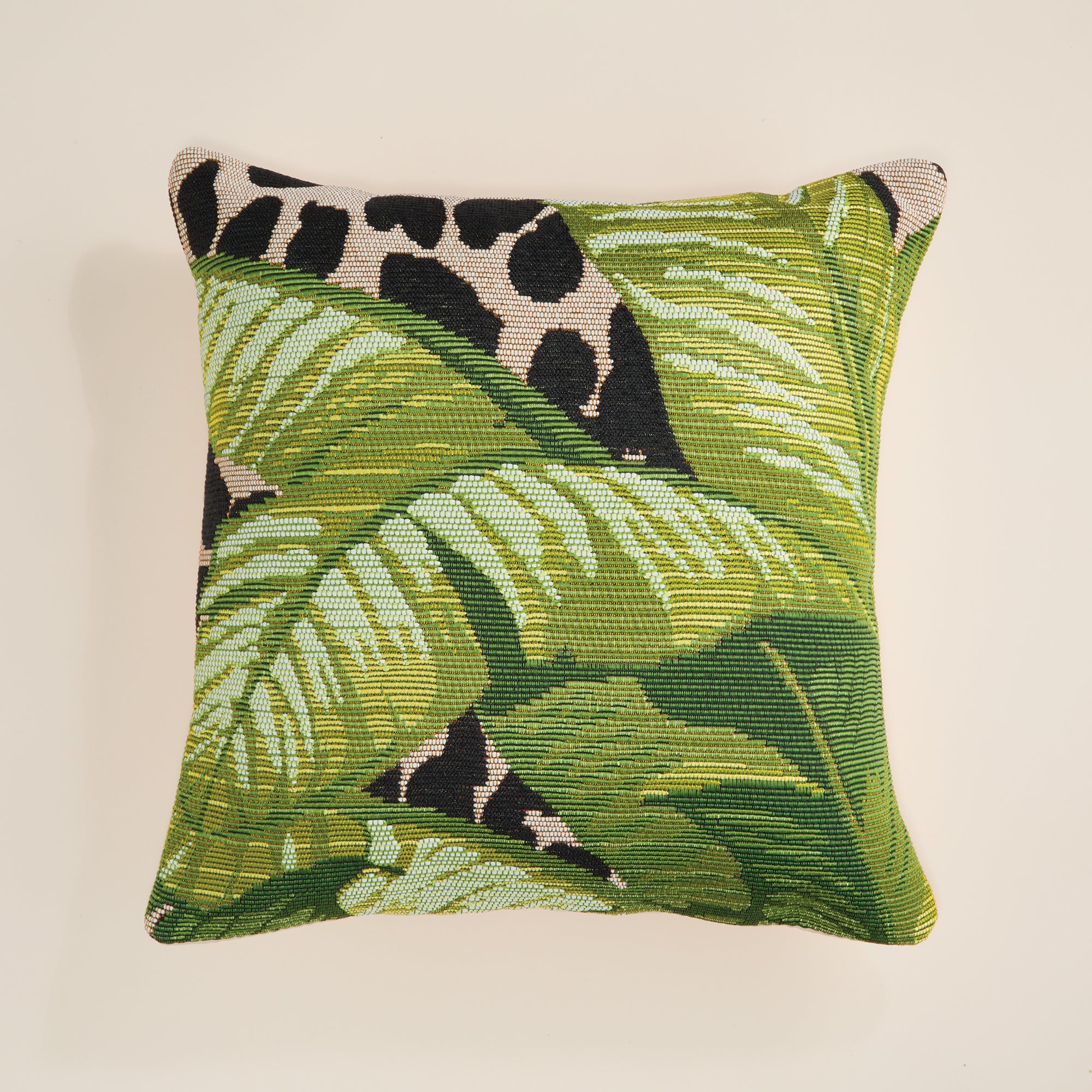 Hand-Stitched Leopard & Palm Leaves Pillow | Uno Alla Volta