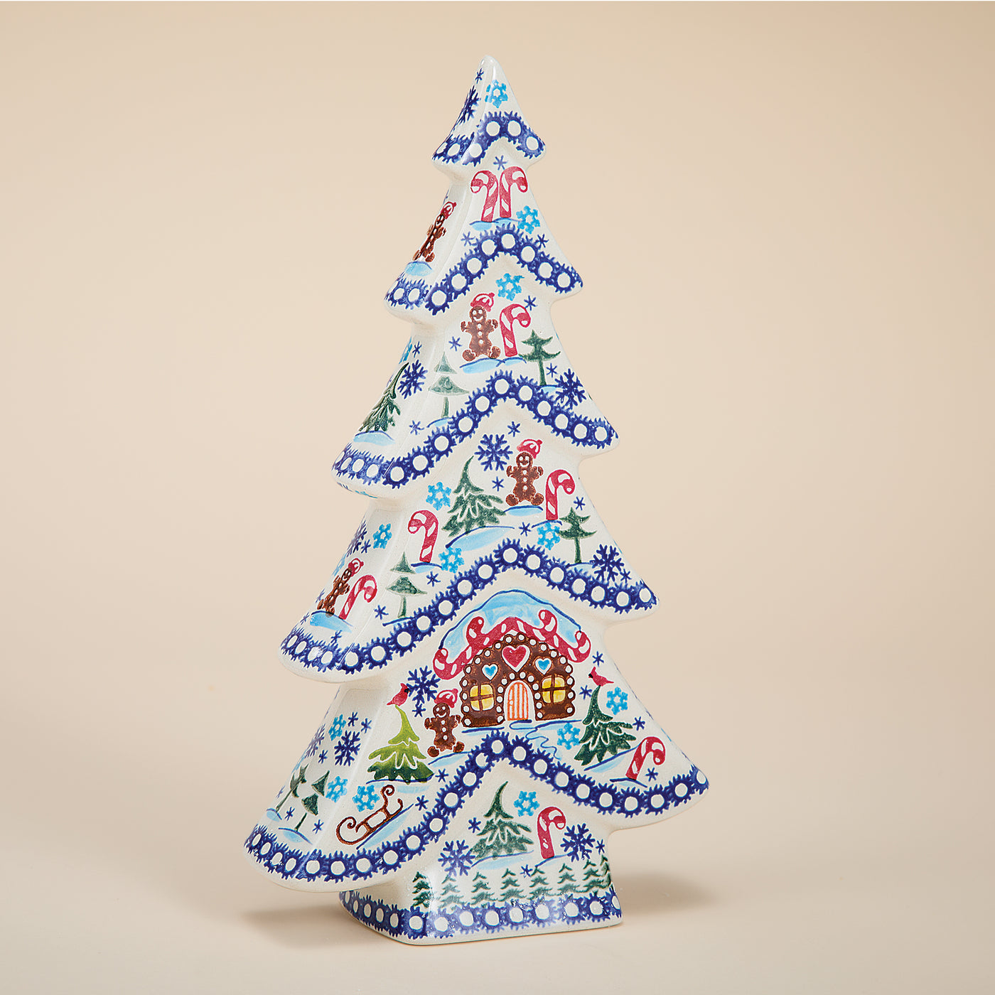 Polish Pottery Gingerbread Village Tree Sculpture | Uno Alla Volta