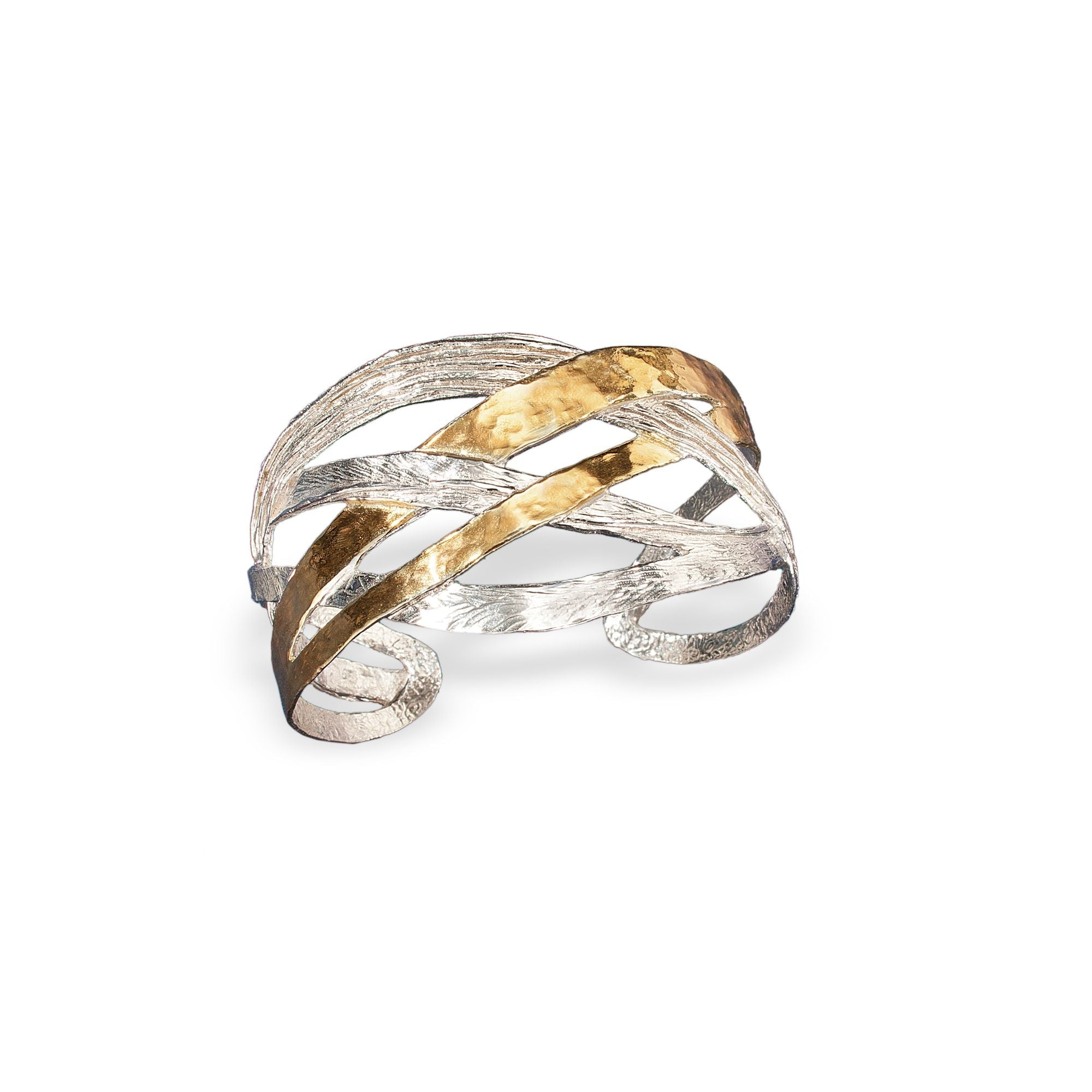 Sterling Silver Cross-Over Cuff | Uno Alla Volta