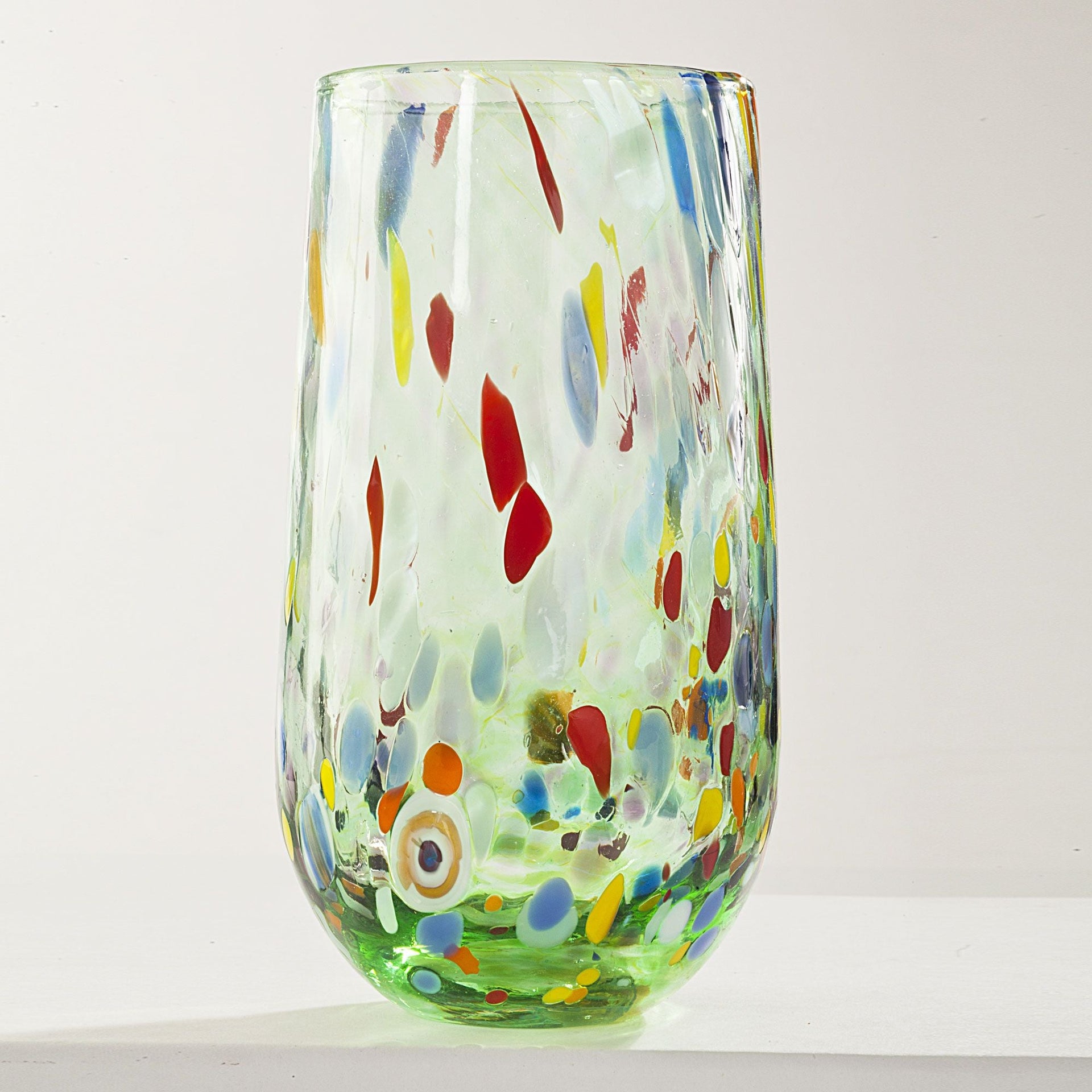 Murano-Style Confetti Tall Drinking Glasses Set Of 6 | Uno Alla Volta