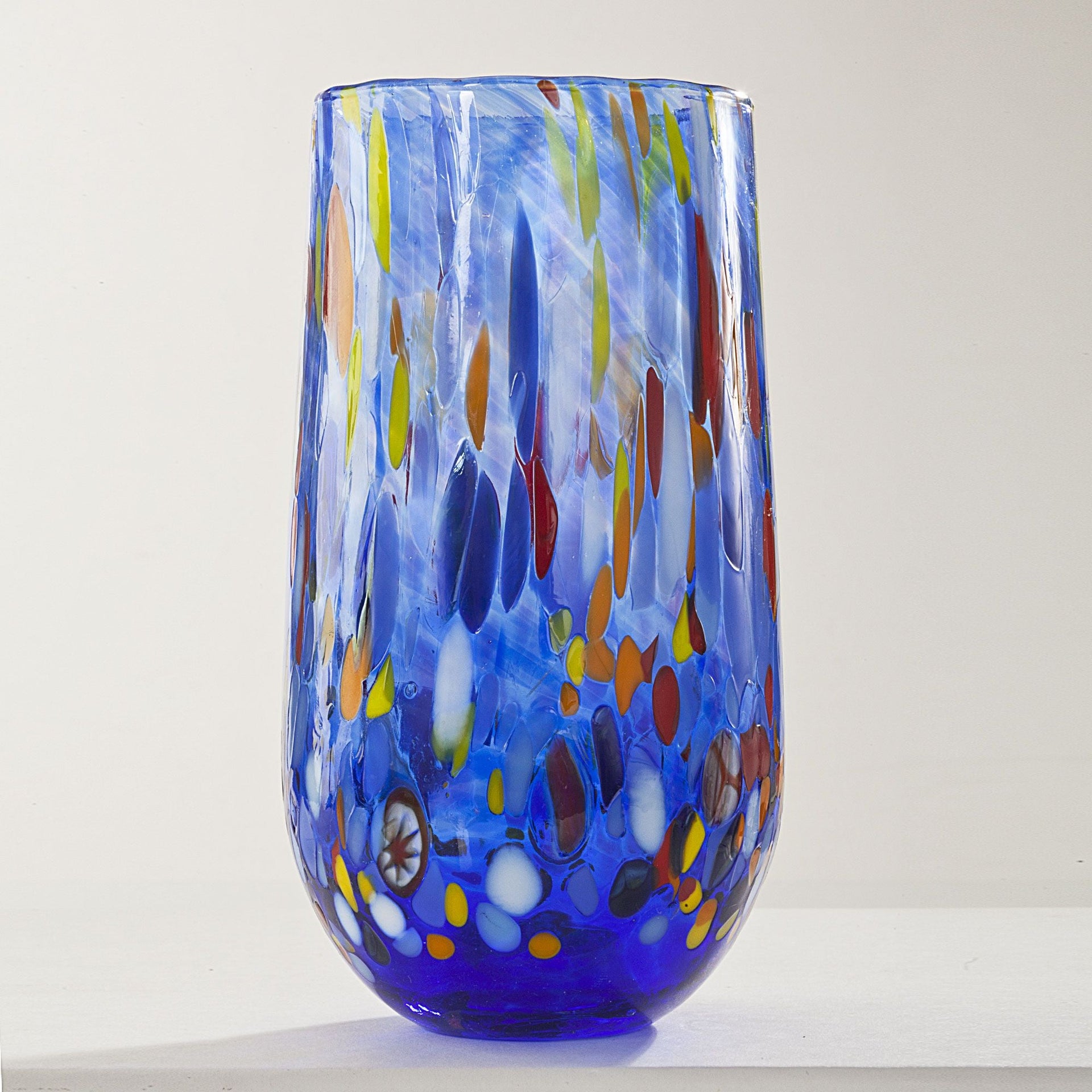 Murano-Style Confetti Tall Drinking Glasses Set Of 6 | Uno Alla Volta