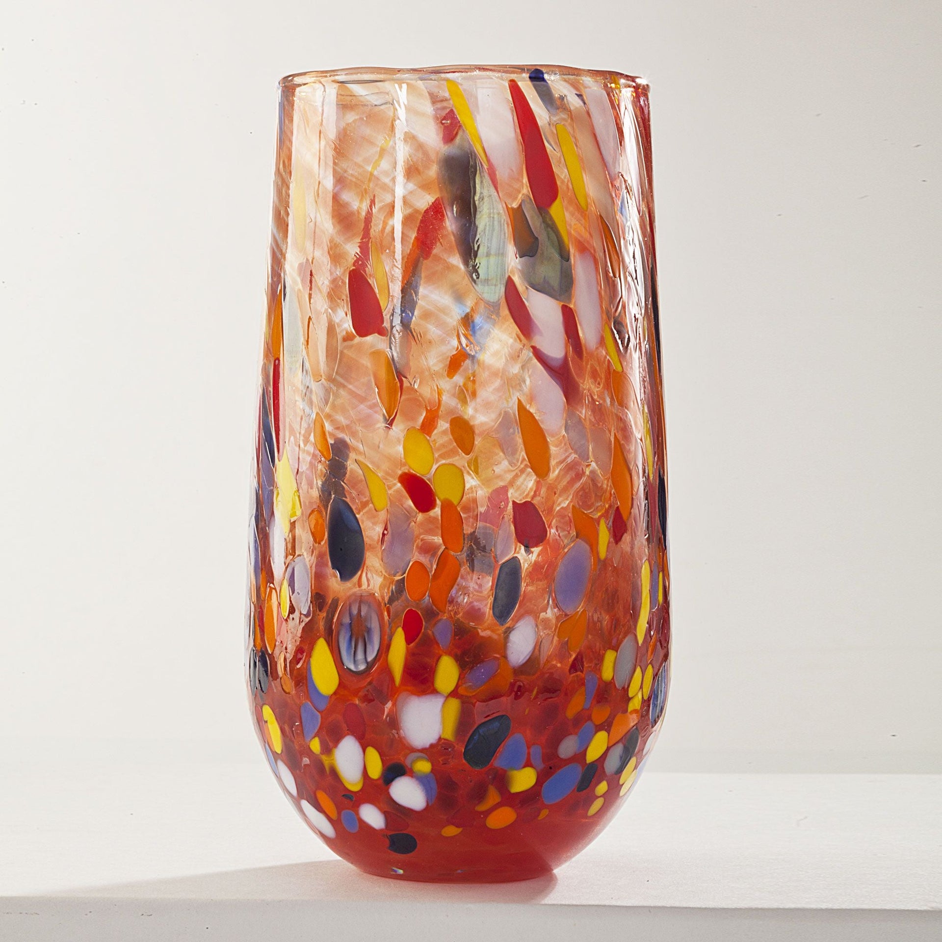 Murano-Style Confetti Tall Drinking Glasses Set Of 6 | Uno Alla Volta