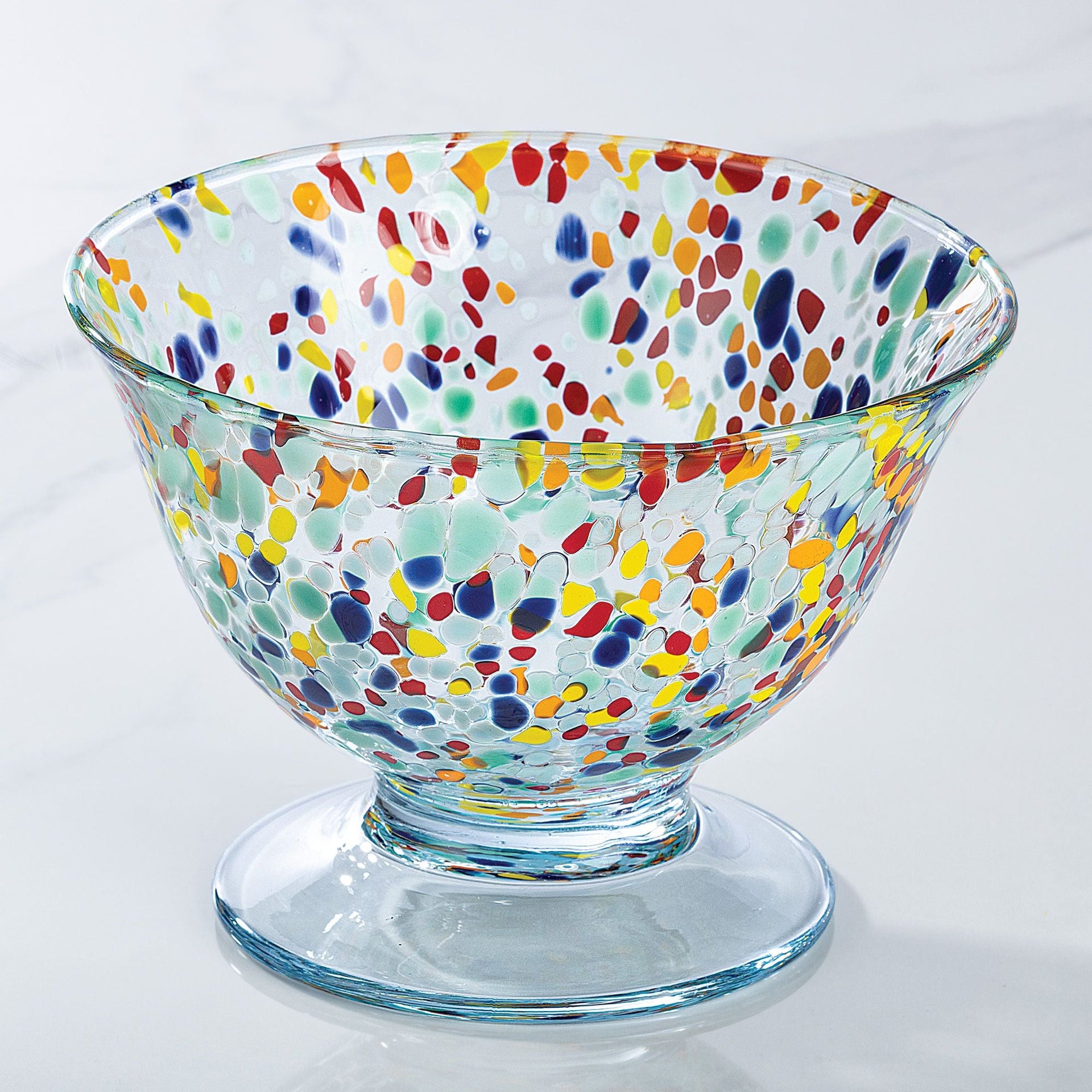 Murano-Style Rainbow Glass Serving Bowl | Uno Alla Volta