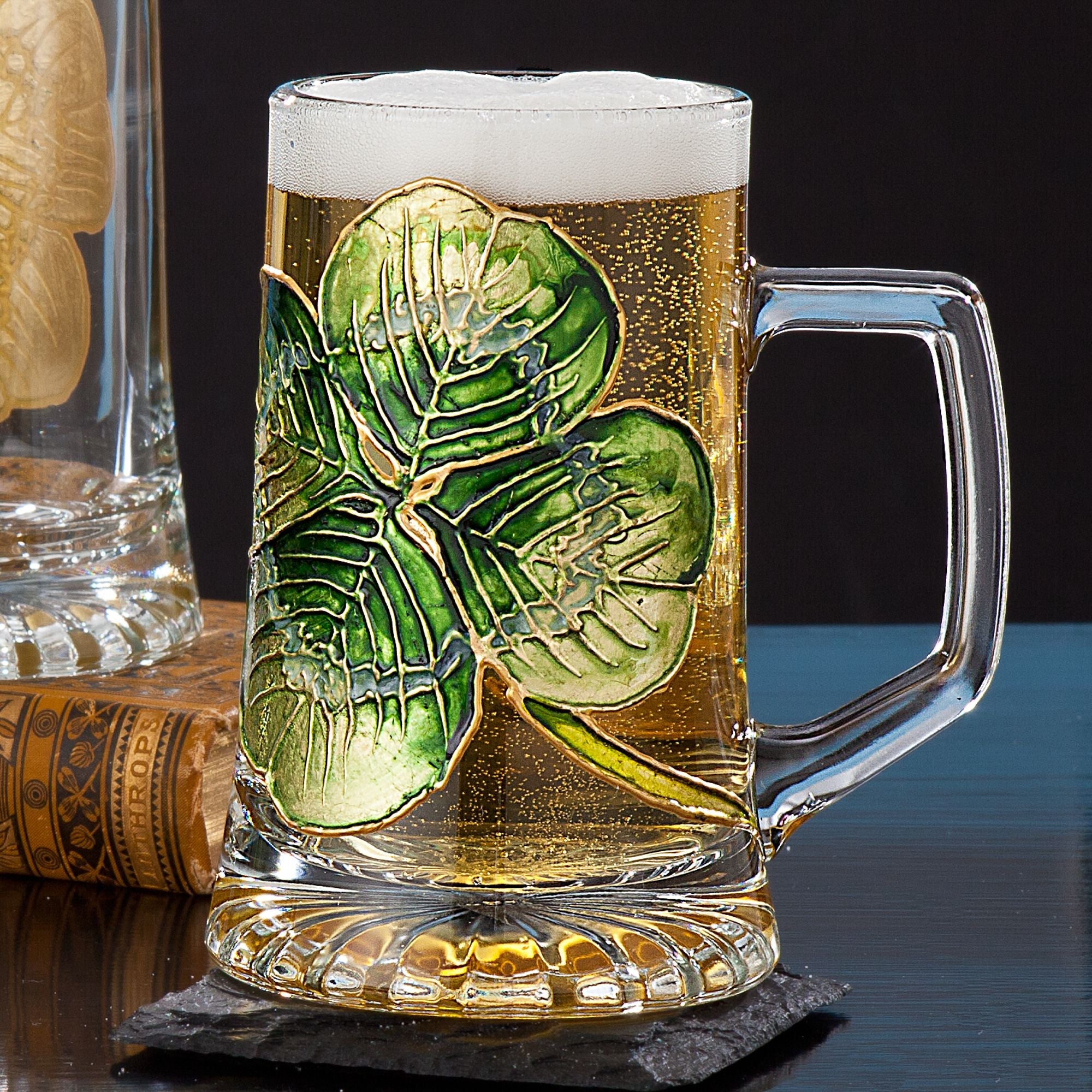 Hand-Gilded Shamrock Beer Mug (Preorder) | Uno Alla Volta