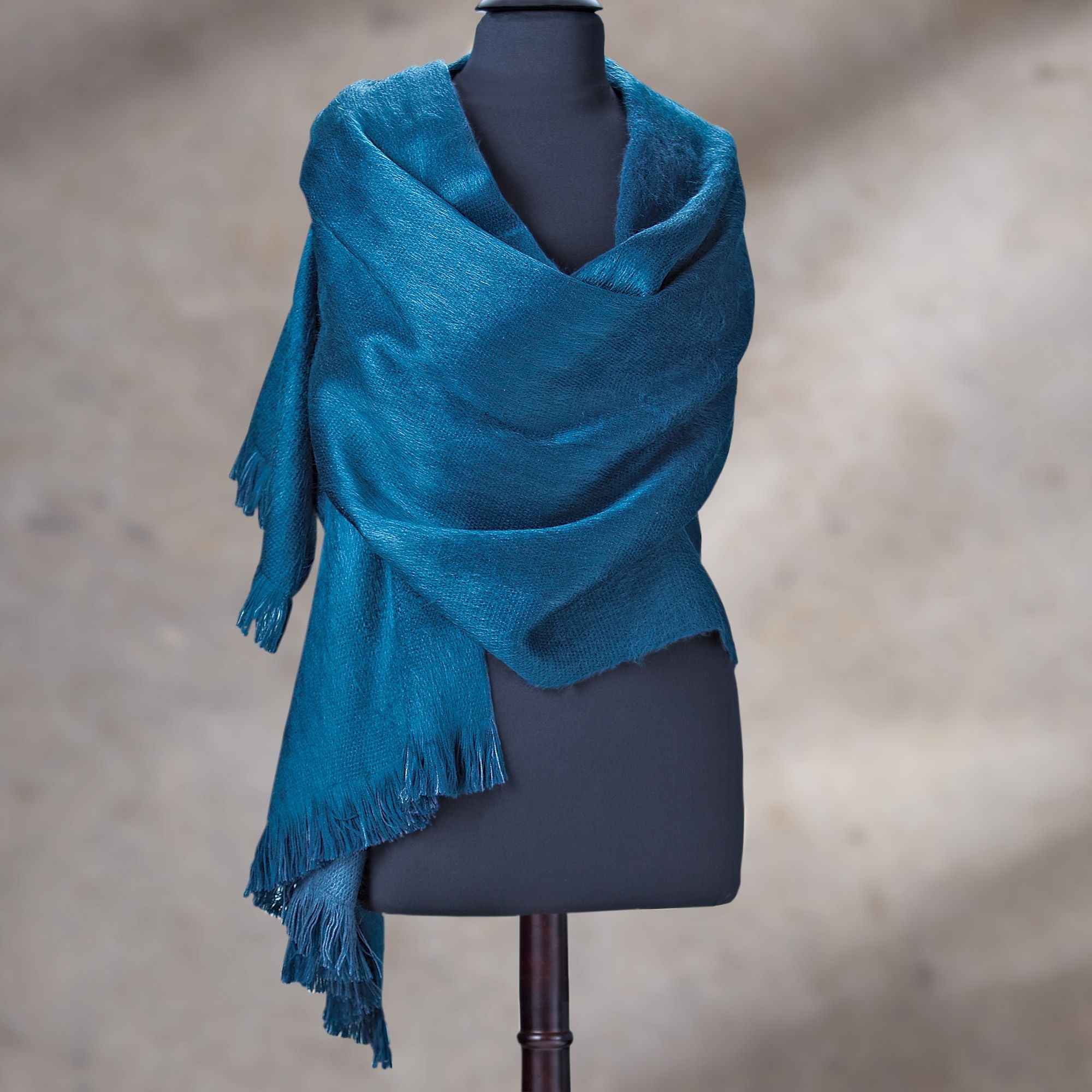 Blue Alpaca Ruana Shawl (Preorder) | Uno Alla Volta